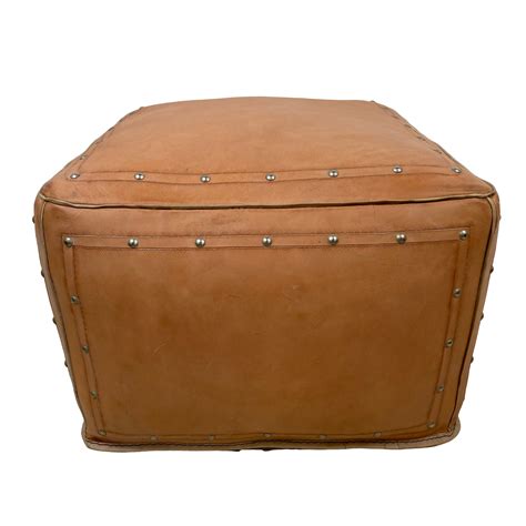 Foundry Select 18 Wide Genuine Leather Square Pouf Ottoman Wayfair