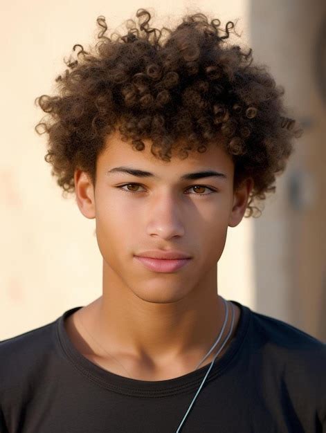 Premium Ai Image Portrait Photo Of Fijian Teenage Male Curly Hair