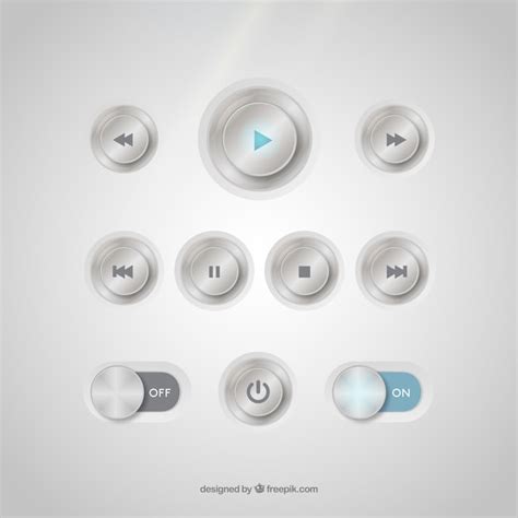 Metallic Buttons Collection Vector Free Download