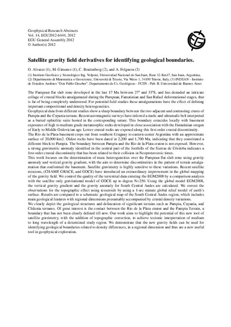 Pdf Satellite Gravity Field Derivatives For Identifying Geological Boundaries Orlando