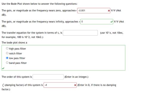 Solved Use The Bode Plot Shown Below To Answer The Following Chegg Com