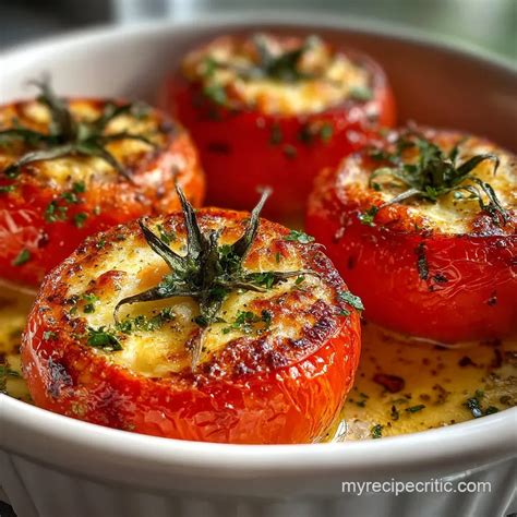 Cheesy Baked Stuffed Tomatoes For 4 Servings