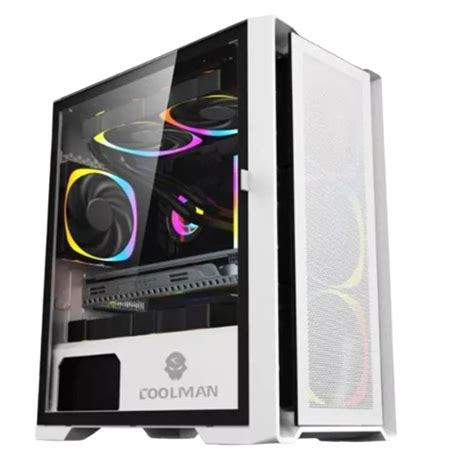 Coolman Ruby Case White 3pcs Fans Gameiun Technology