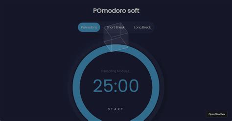 Pomodoro Timer Codesandbox
