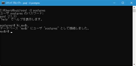 Postgresql 指定したデータベースへ接続する