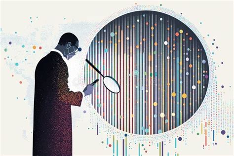 Data Mining Expert Sifting Through Endless Amounts Of Data To Find Key