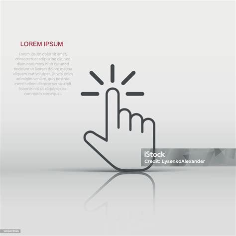 Click Mouse Icon In Flat Style Pointer Vector Illustration On White