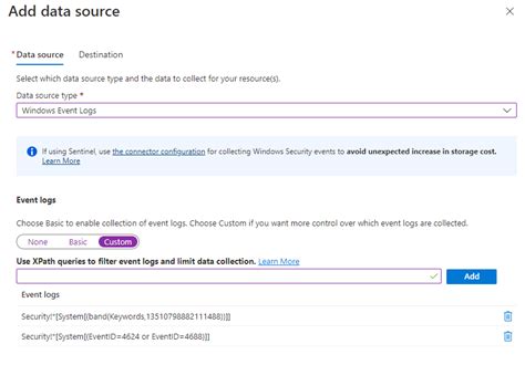 Sentinel Creating Data Collection Rules To Send To The Securityevent Table