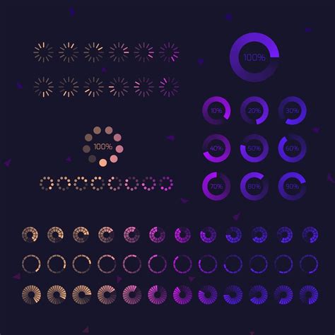 Premium Vector Futuristic Progress Loading Bar Icons Set Of