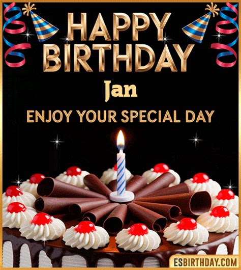 Happy Birthday Jan  🎂 Animated Images Wishes And Music 【27 S】