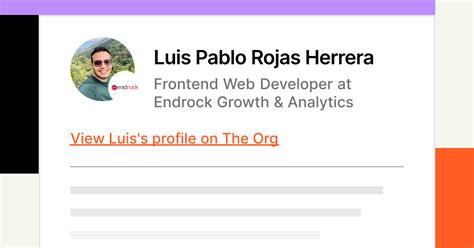 Luis Pablo Rojas Herrera Frontend Web Developer At Endrock Growth And Analytics The Org