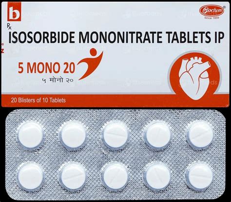 Isosorbide Mononitrate 5 Mono 20 Mg At ₹ 88strip Isosorbide