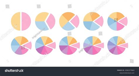 Piechart Segments Slices Section Template Circular Stock Vector Royalty Free 2392377663
