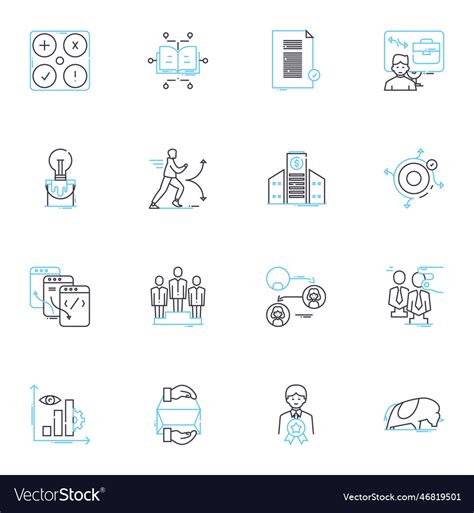 Agile Methodology Linear Icons Set Scrum Sprint Vector Image