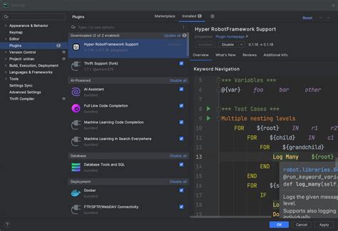 Pycharms Support For Robot Framework