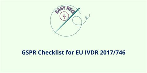 Gspr Checklist For Eu Ivdr 2017 746 4easyreg