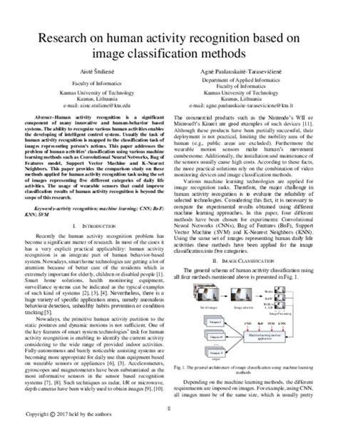 Pdf Research On Human Activity Recognition Based On Image Classification Methods