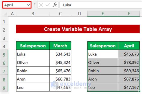 How To Create A Table Array In Excel 3 Methods ExcelDemy