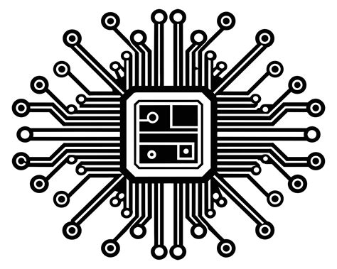 Black Processor Icon Isolated On Black Background Vector Art At Vecteezy