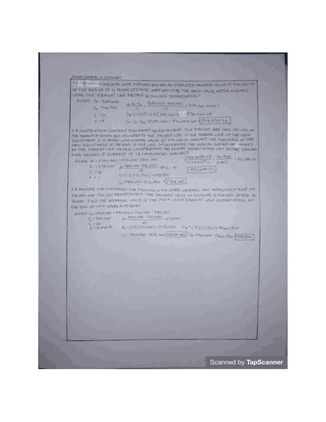 Depreciation Engineering Economy Cheat Sheet Engineering Economy