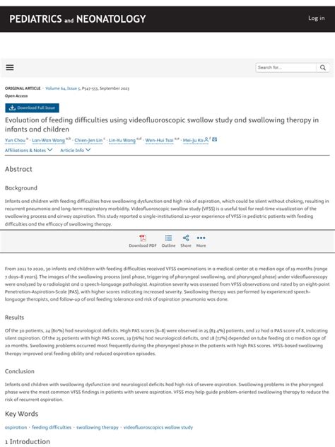 Evaluation Of Feeding Difficulties Using Videofluoroscopic Swallow