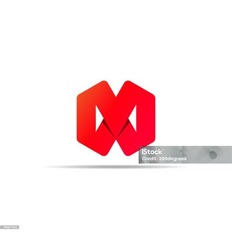 무한 육각 요소 개체와 추상적인 기하학적 편지 M 템플릿 메일 기업 비즈니스 애플 리 케이 션 데이터 기술에 대 한 큐브 상자