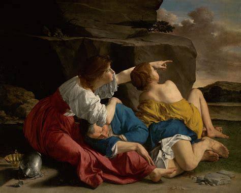 Lot And His Daughters Painting By Orazio Gentileschi Fine Art America