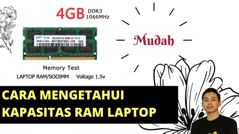 Cara Mengetahui Kapasitas Ram Laptop Komputer Mudah Youtube