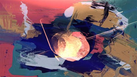 갤러리 관념적인 그림 나타내는 노란색 다채로운 대담한 색상 독창성 디자인 미술 밝은 분홍색 붓놀림 블루 색깔 생생한 선명한 시각 예술 아크릴