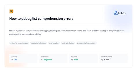How To Debug List Comprehension Errors Labex