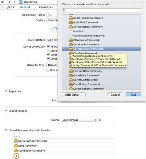 Xcode How Do I Getfind Corebluetoothframework Stack Overflow