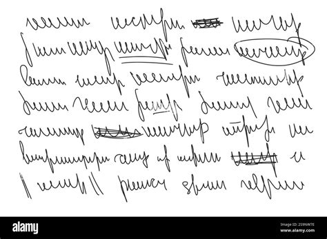 Illegible Strikethrough Cursive Script Message Handwritten Scribble