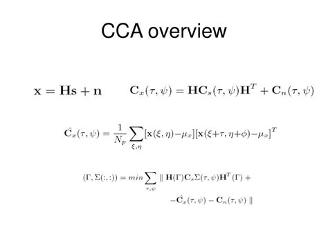 Ppt Correlated Component Analysis Cca Powerpoint Presentation Free