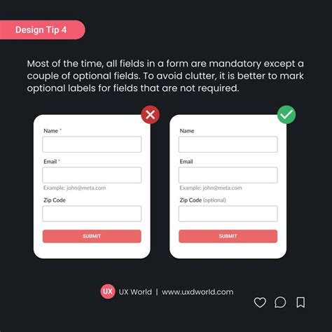 Design Tip Mark Optional Fields Only Most Of The Time All Fields In A Form Are Mandatory