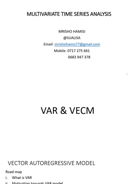 Var Vecm Pdf Vector Autoregression Stationary Process
