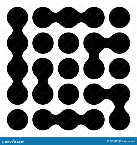 Metaball Connected Dots Circles Pattern Texture Element Stock Vector