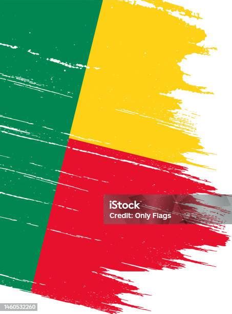 Png 또는 투명 배경에 격리된 브러시 페인트 질감이 있는 베냉 국기 기호 베냉 배너 템플릿 광고 홍보 디자인 벡터 탑 윈 스포츠 국가 개념에 대한 스톡 벡터 아트 및 기타