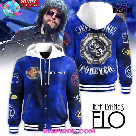 Jeff Lynnes Elo Forever Limited Edition Blue Hooded Varsity Jacket