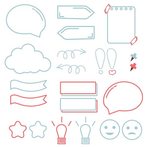 Premium Vector Set Of Cute Hand Drawn Doodle Text Box With Speech Bubble Text Box Icon