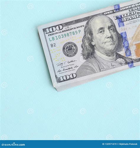 Us Dollar Bills Of A New Design With A Blue Stripe In The Middle Is