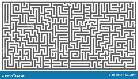 A Square Labyrinth Top View Isolated On White Background Classic Maze