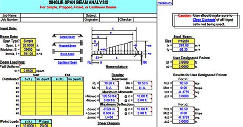 structural engineering spreadsheet civil engineering