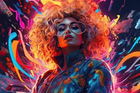 Premium Ai Image Woman Vibrant Color Palette