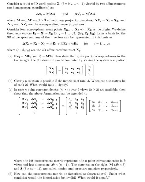 Solved Computer Vision And Linear Algebra Note Use 5
