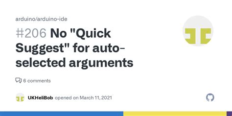 no quick suggest for auto selected arguments · issue 206 · arduino arduino ide · github