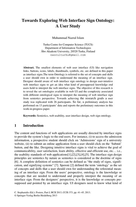 Pdf Understanding The Semantics Of Web Interface Signs A Set Of Ontological Principals