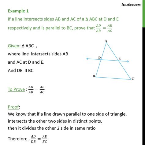 example 1 if a line intersects sides ab and ac of abc examples