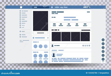 Mock Up Web Page Browser Concept Of Social Page Interface On The Laptop Stock Vector