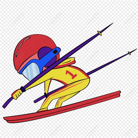 스키어 만화 손으로 그린 Png 일러스트 무료 다운로드 Lovepik