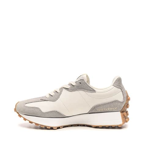 Womens New Balance 327 Athletic Shoe Grey Matter Gold Metallic